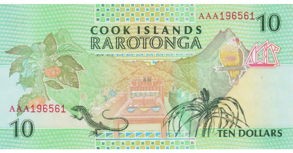 Bancnota Insulele Cook 10 Dolari 1992 - P8 UNC | arhiva Okazii.ro