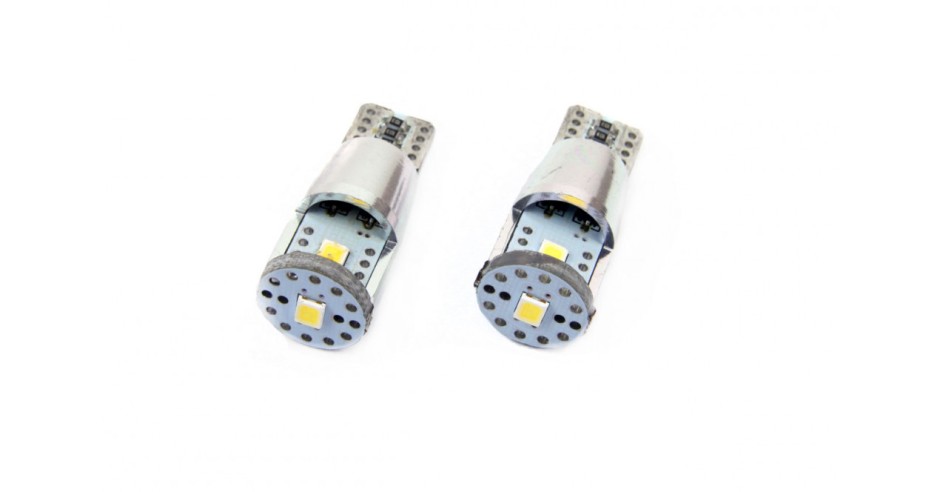 Set becuri auto cu LED CANBUS compatibil T10e W5W 3 SMD ALU Alb 12V/24V ...