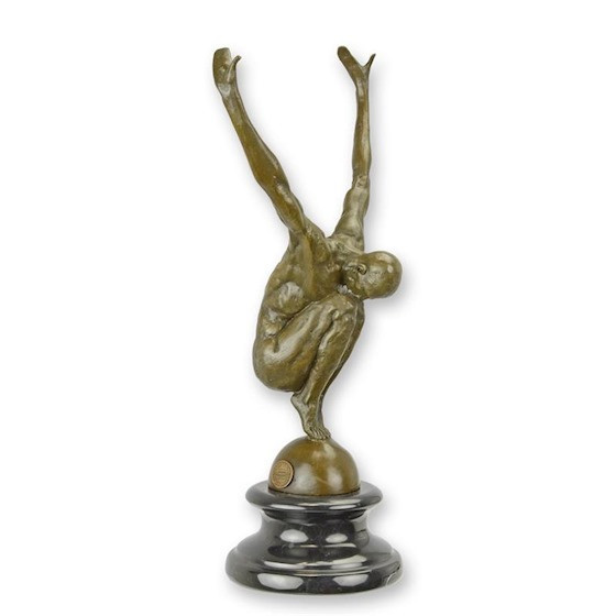 Inotator - statueta din bronz pe soclu din marmura BX-37, Nuduri ...
