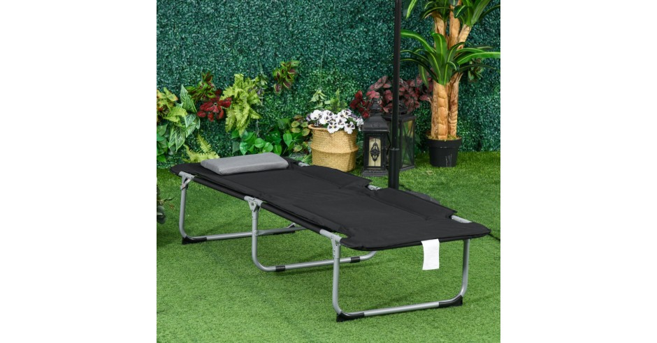 Outsunny Pat Camping Pliabil si Captusit, Negru | arhiva Okazii.ro