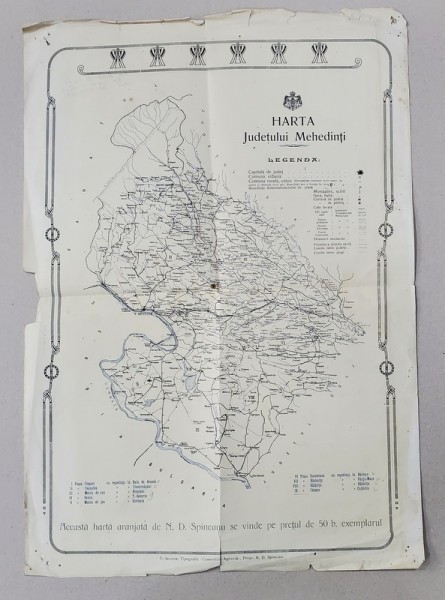 HARTA JUDETULUI MEHEDINTI , SFARSIT DE SECOL XIX | Okazii.ro
