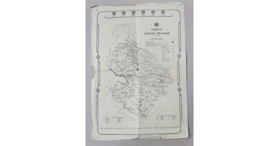 HARTA JUDETULUI MEHEDINTI , SFARSIT DE SECOL XIX | Okazii.ro