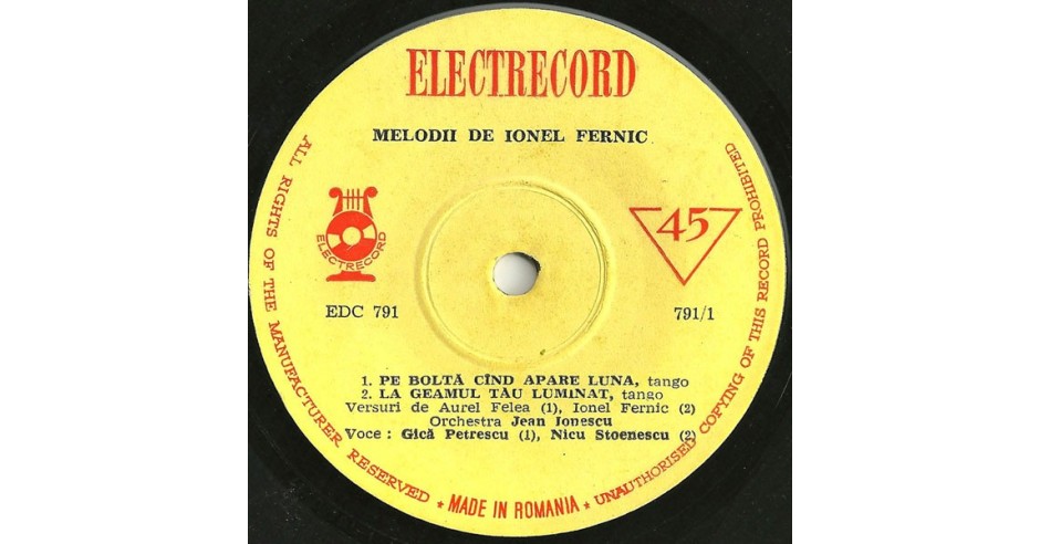 Vinil Gică Petrescu, Nicu Stoenescu - Melodii Ionel Fernic (Electrecord ...