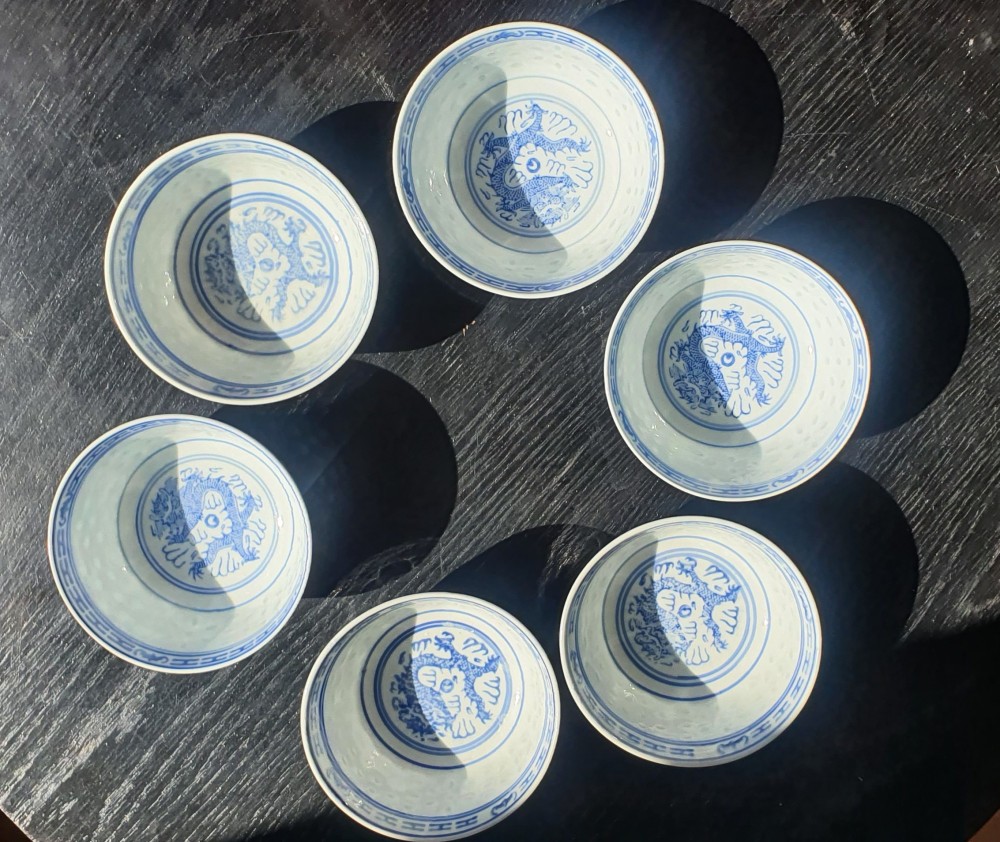 SERVICIU-set PORTELAN 6 castroane, castronele bob orez, China, Farfurii ...