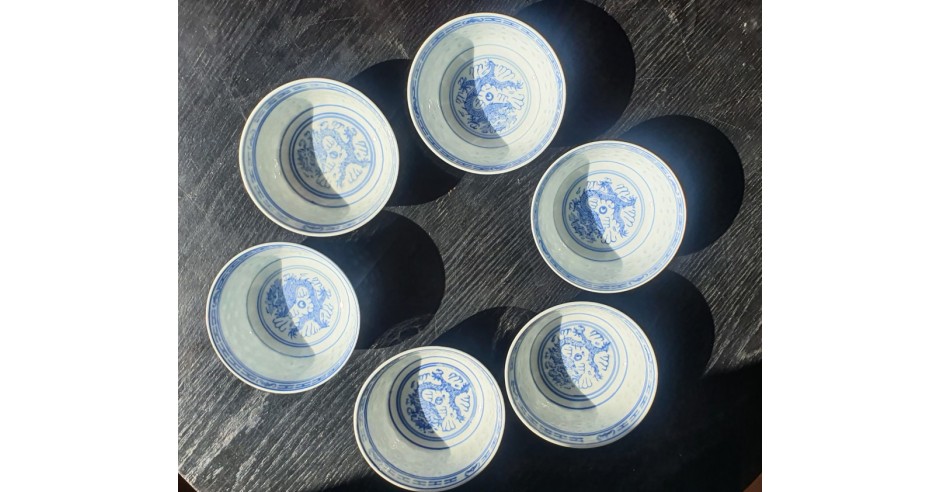 SERVICIU-set PORTELAN 6 castroane, castronele bob orez, China, Farfurii ...