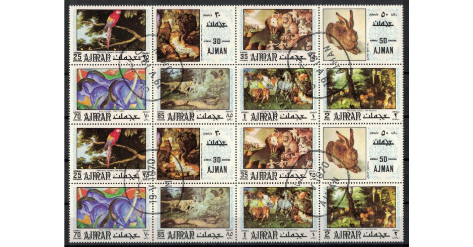 Timbre Ajman 1970, Picturi Animale, Serie Completa, Perechi. Colectie ...