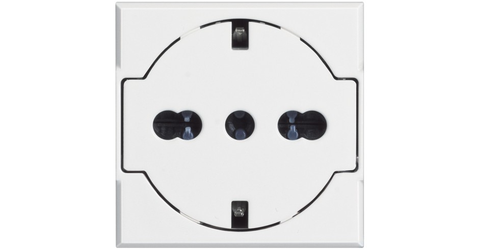 Priza schuko plata 2M Axolute Bticino alb HD4140 16F | Okazii.ro