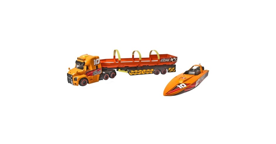Set Sea Race Truck Dickie Toys Camion cu remorca si Barca | Okazii.ro