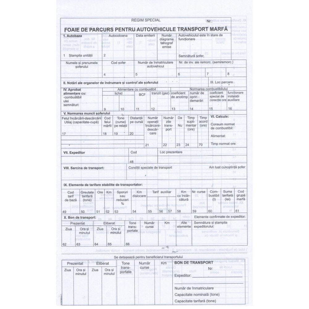 Foaie Parcurs Marfa A4, 100 File/Carnet - Formular Tipizat pentru ...