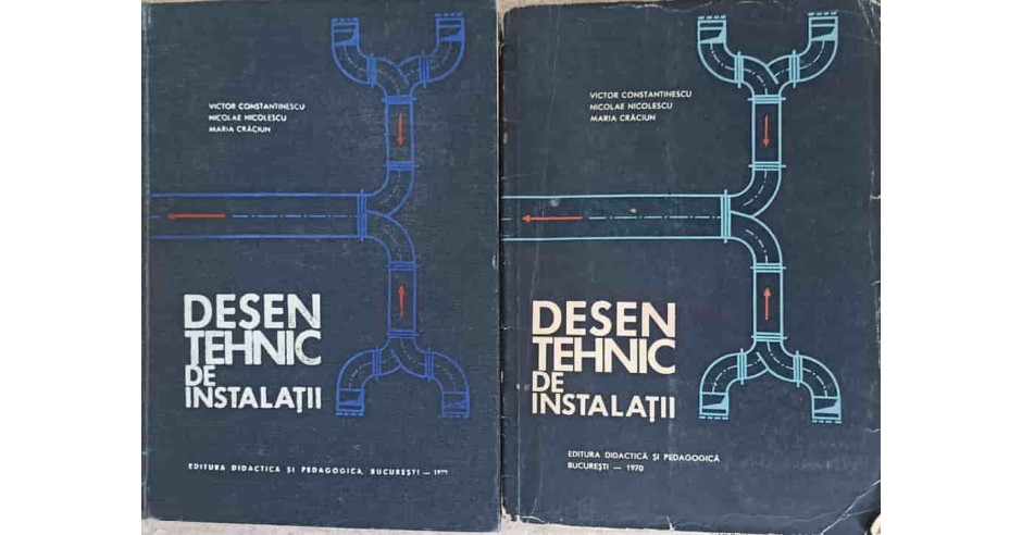 DESEN TEHNIC DE INSTALATII VOL.1-2 CARTE, MAPA CU PLANSE-VICTOR ...