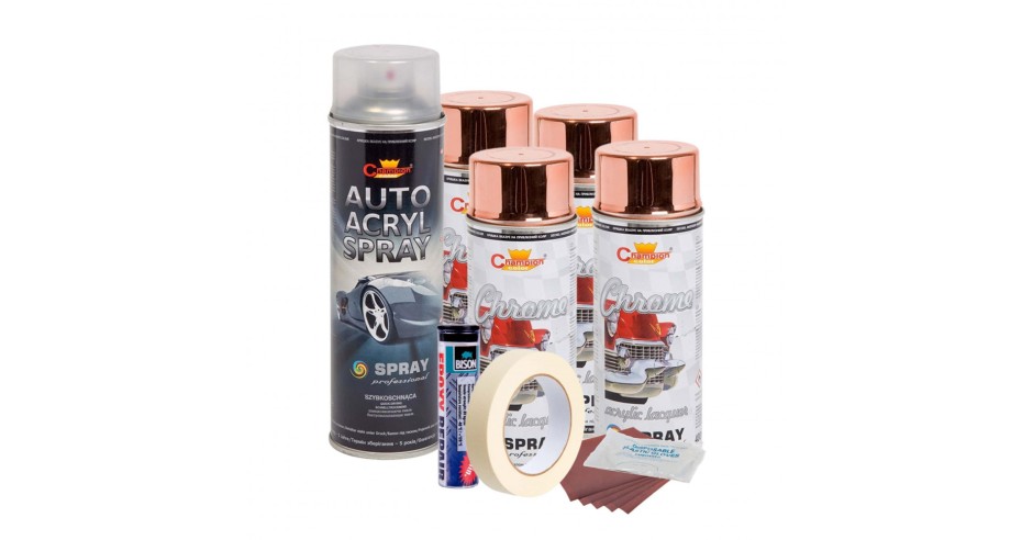 Kit complet reparatie si vopsire jante culoare Cupru Metalic, V4, AVEX ...