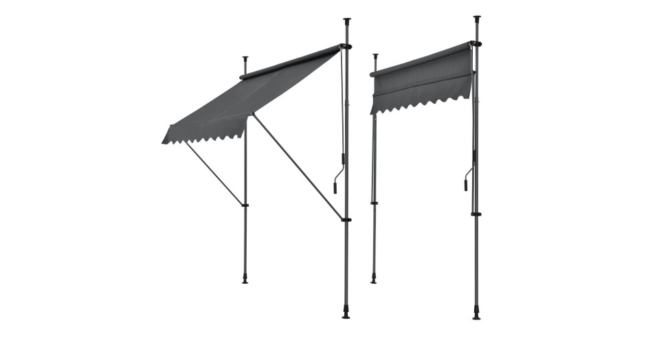 Copertina retractabila/Paravan solar, 300 x 120 x 200 - 300 - cm, otel ...