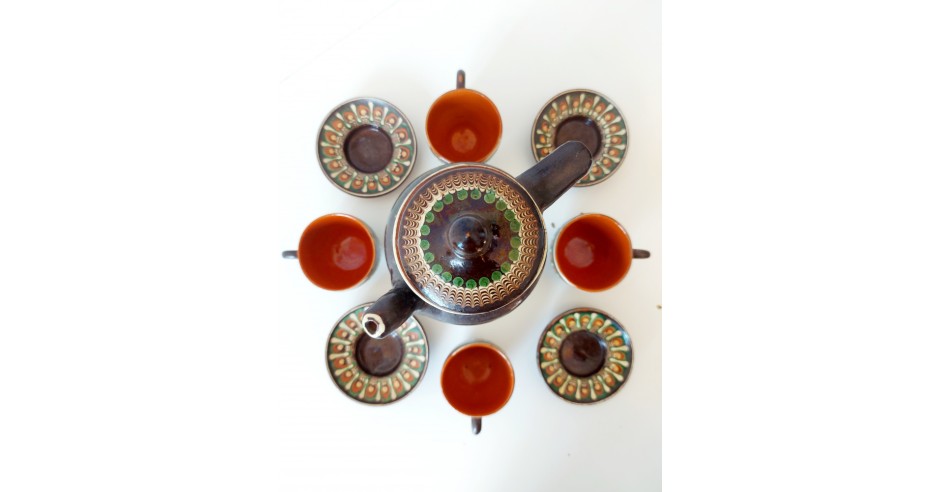Ceramica de Oboga - Set cafea ceai - Arta populara din Oltenia | arhiva ...