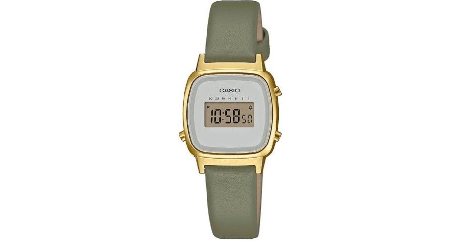 Ceas Dama, Casio, Vintage LA-670WEFL-3E, 24 mm, 3 atm, afisare data ...