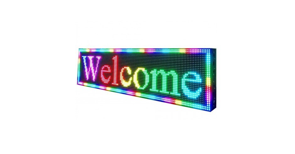 Panou luminos de exterior RGB, 100 x 40 cm, LED, text personalizat ...