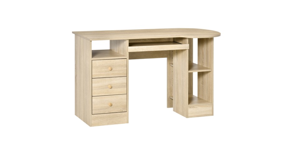 Birou de PC cu Rafturi HOMCOM, pentru Dormitor cu Sertare si Etajera ...