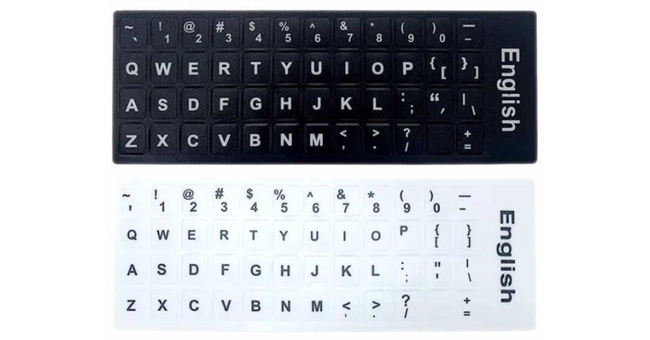 Litere autocolante pentru tastatura laptop, Active, fond alb/negru ...