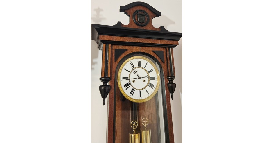Ceas de perete cu pendula si 2 greutati anii 1870 | Okazii.ro