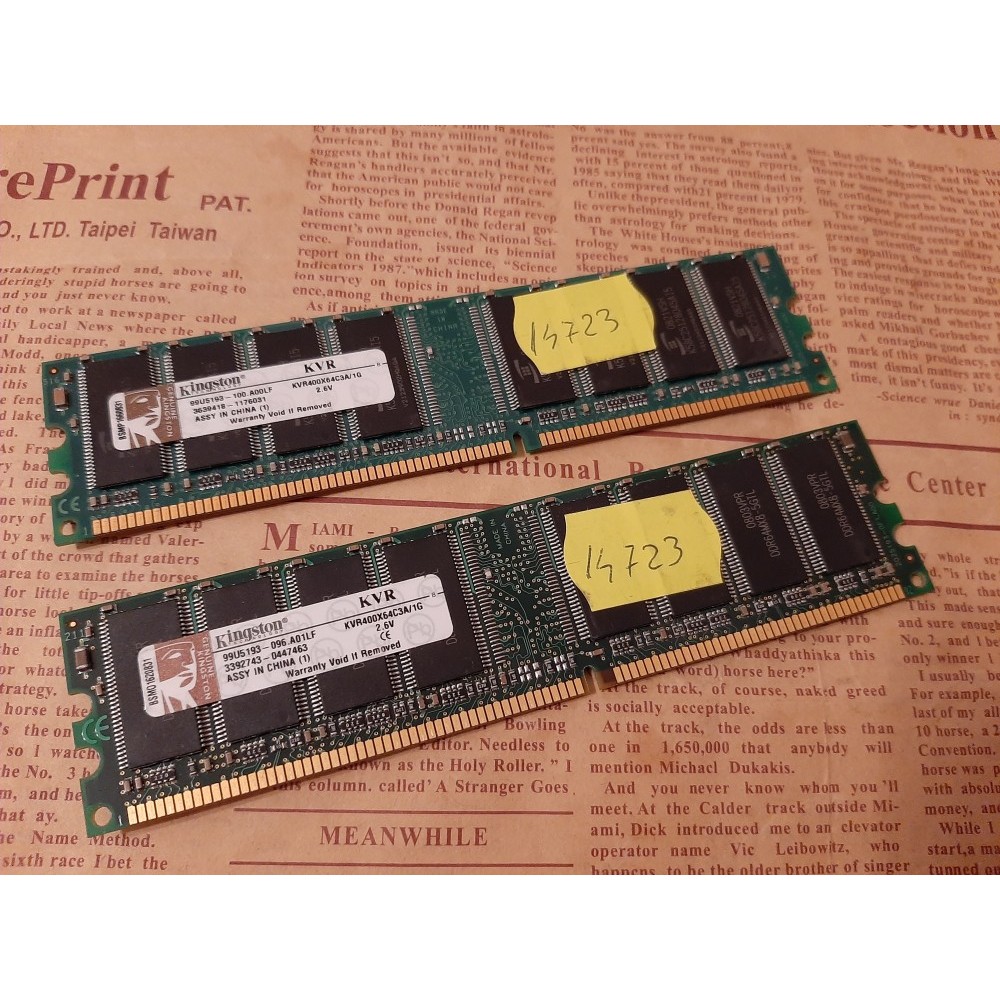 Kit memorii RAM PC 2Gb DDR1(2x1Gb) 400Mhz Kingston Dual Channel ...