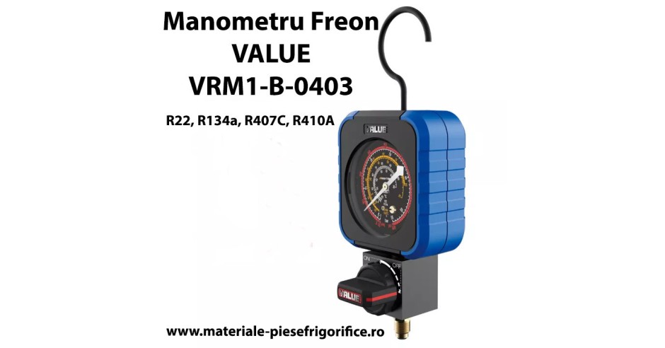 Manometru Freon de inalta presiune | Value VRM1-B-0403 | R22, R134a ...