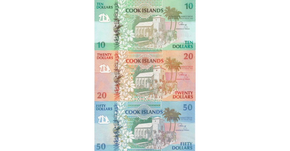 Insulele Cook Set 10-10-50 Dolari 1992 UNC | arhiva Okazii.ro