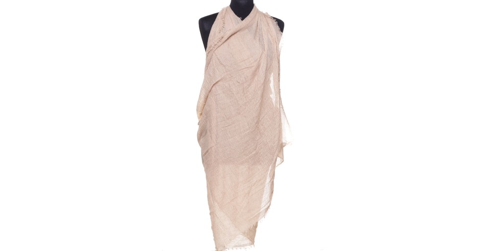 Esarfa dreptunghiulara tip pareo cu aspect creponat din vascoza, roz ...