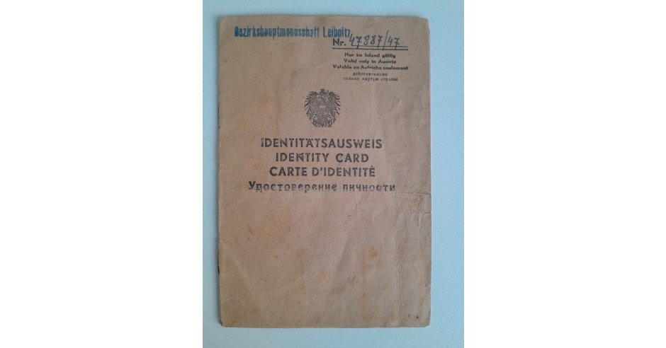 Carte de identitate veche Austria 1947 buletin vechi act document ...