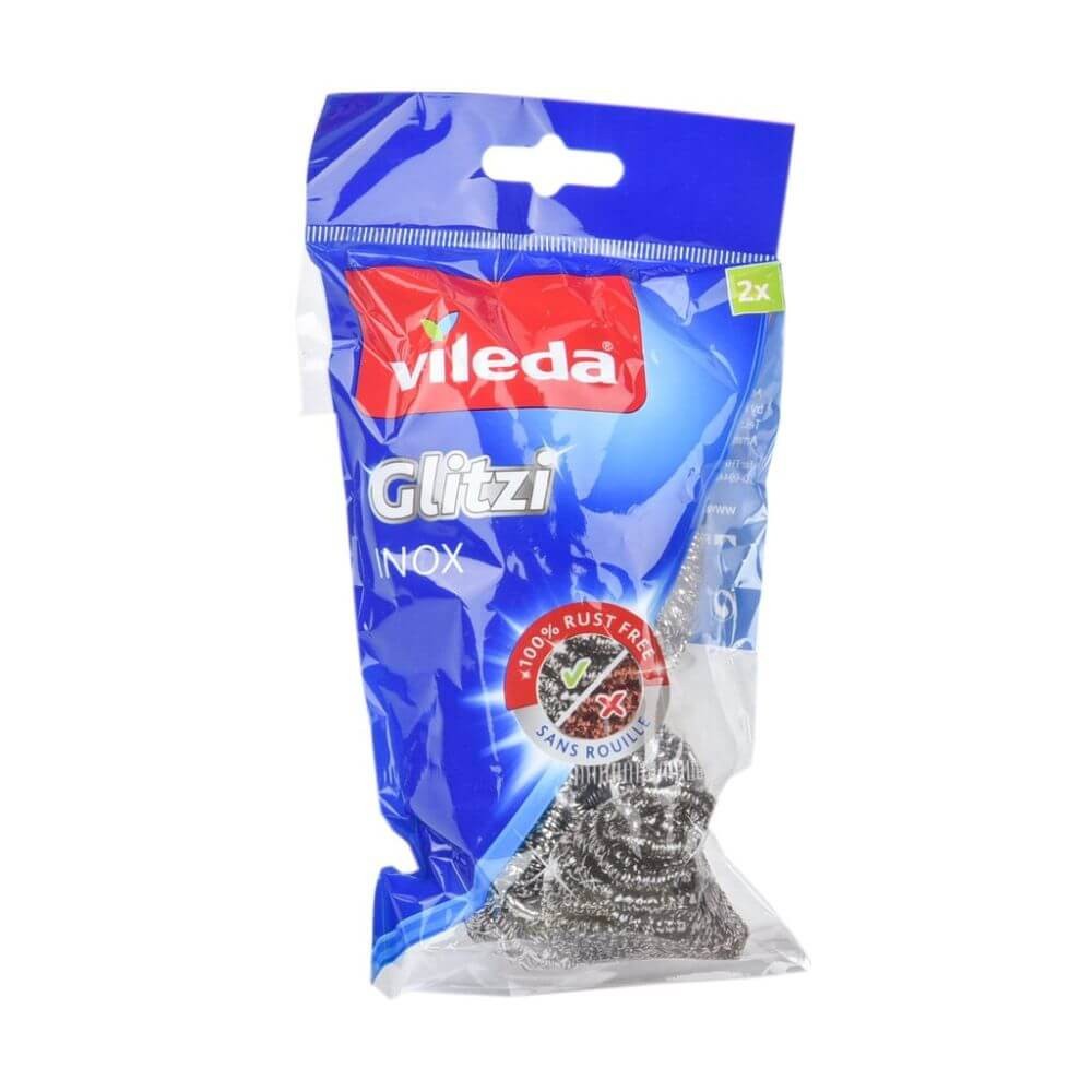 Set 2 Bureti de Vase Vileda Glitzi Inox, Inox Spiralat, Burete de Vase ...
