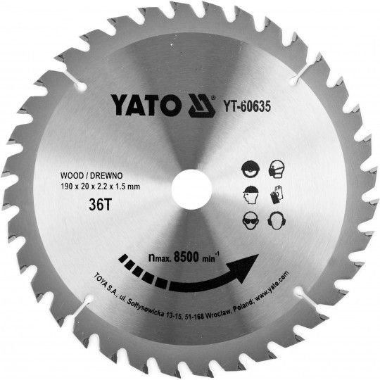 YATO Disc circular pentru lemn 190X36TX20mm | Okazii.ro