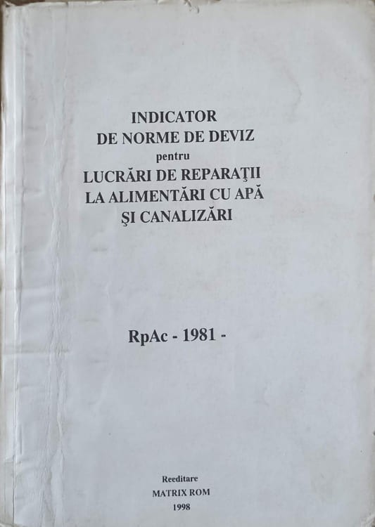 INDICATOR DE NORME DE DEVIZ PENTRU LUCRARI DE REPARATII LA ALIMENTARI ...