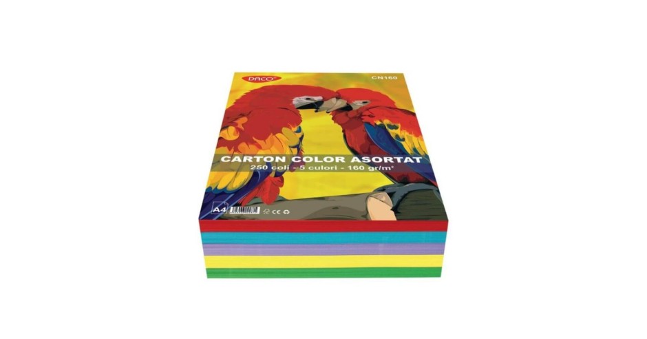 Hartie Cartonata A4 DACO, 250 File/Top, 160 g/m?, 5 Culori, 210x297 mm ...