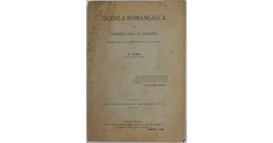 SCOALA ROMANEASCA DIN TRANSILVANIA SI UNGARIA - DEZVOLTAREA EI ISTORICA ... SCOALA ROMANEASCA DIN TRANSILVANIA SI UNGARIA - DEZVOLTAREA EI ISTORICA ...