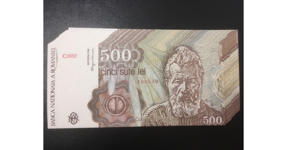Bancnota Romania 500 Lei 1991 Aprilie UNC Serie Consecutive ...