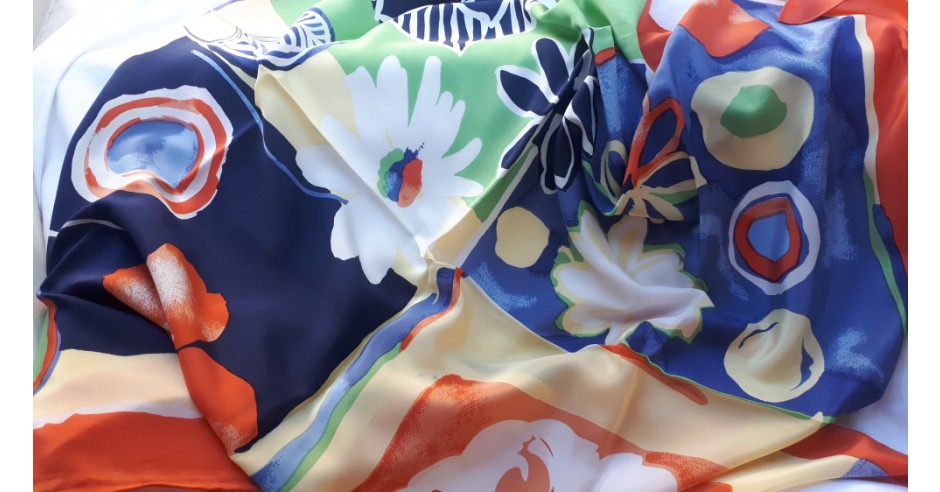 Batic matase naturala/esarfa matase naturala colorat | arhiva Okazii.ro