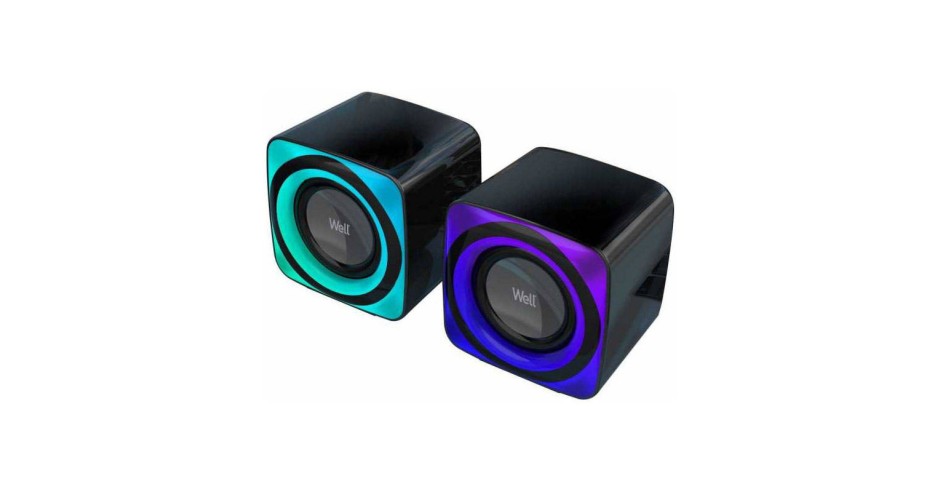 Boxe WELL BRW01 2.0 USB 18W lumina RGB Bluetooth Black | arhiva Okazii.ro