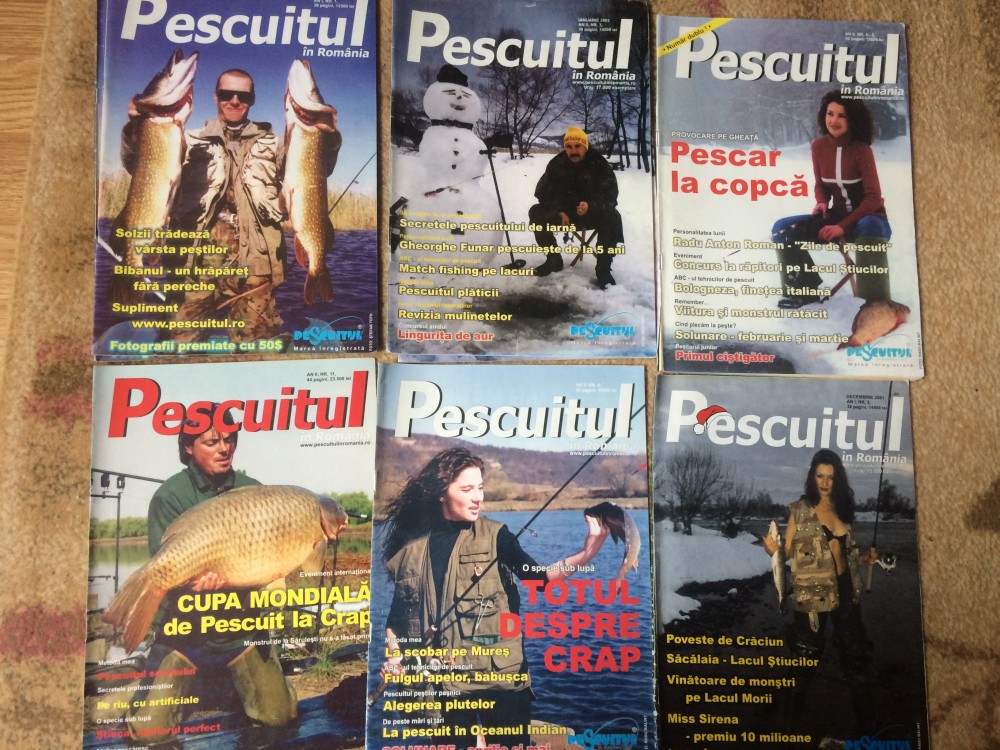 pescuitul in romania colectie lot 6 reviste revista peste pescuit ...