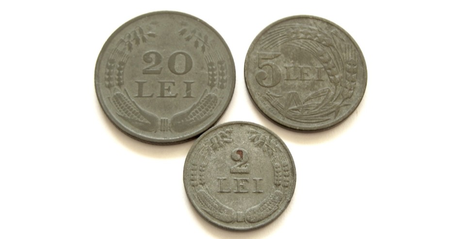 Q590 ROMANIA SET 3 MONEDE ZINC 2 LEI 1941 5 LEI 1942 20 LEI 1942 in ...