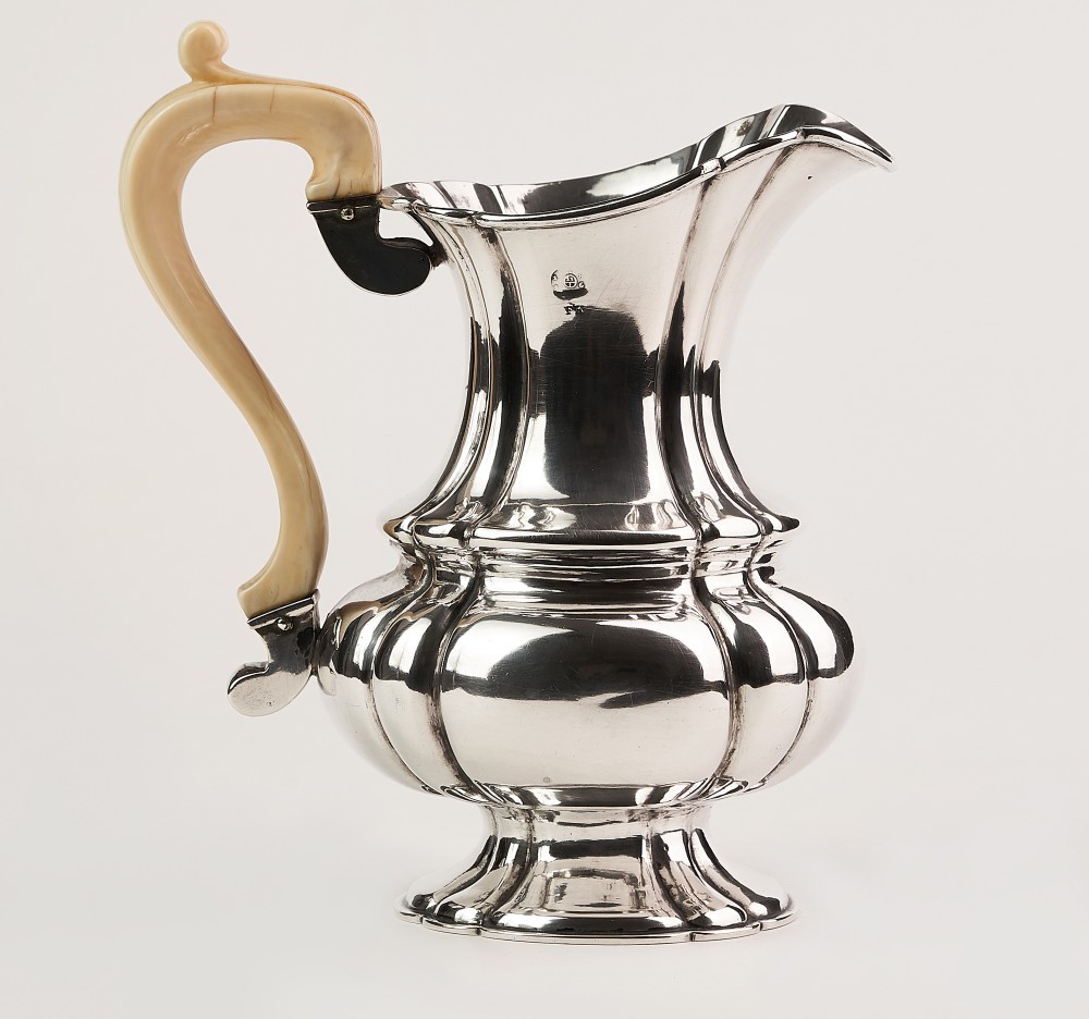 Carafa,cafetiera din argint masiv si fildes,Austro-Ungaria,an 1846 ...