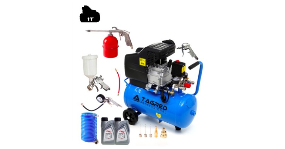 Set Compresor de Aer cu Ulei Tagred Mobil, 50L, 3.8 CP, 8 Bar, 206 L ...