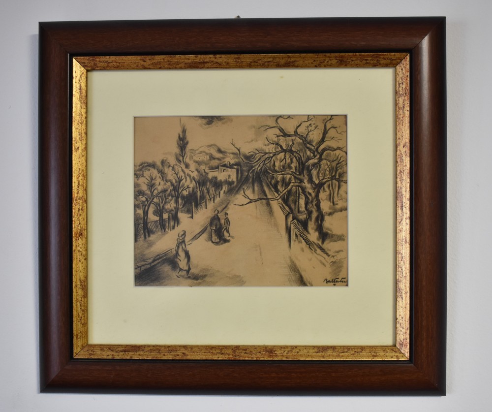 Adam Baltatu (1889-1979) Pictor roman - Strada veche / acuarela - laviu ...