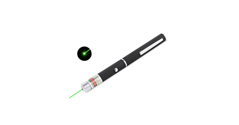 Laser pointer verde, tip stilou, metalic, 3V | arhiva Okazii.ro