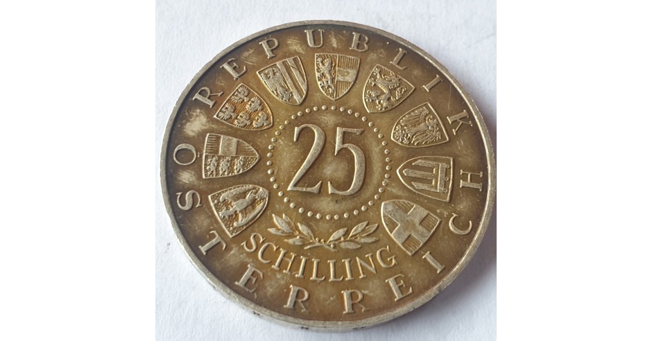 Austria 25 Schilling 1955 argint Wiedereroffnung der Bundestheater ... Austria 25 Schilling 1955 argint Wiedereroffnung der Bundestheater ...