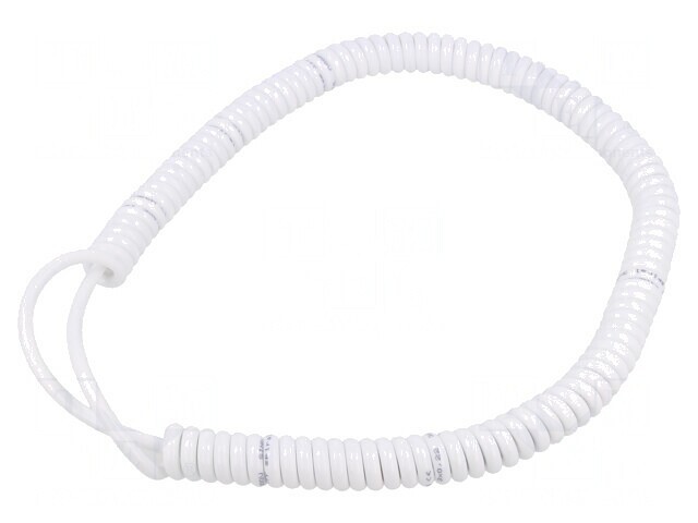 Cablu spiralat neecranat PUR alb 0,5m 2m | Okazii.ro