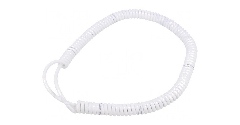 Cablu spiralat neecranat PUR alb 0,5m 2m | Okazii.ro