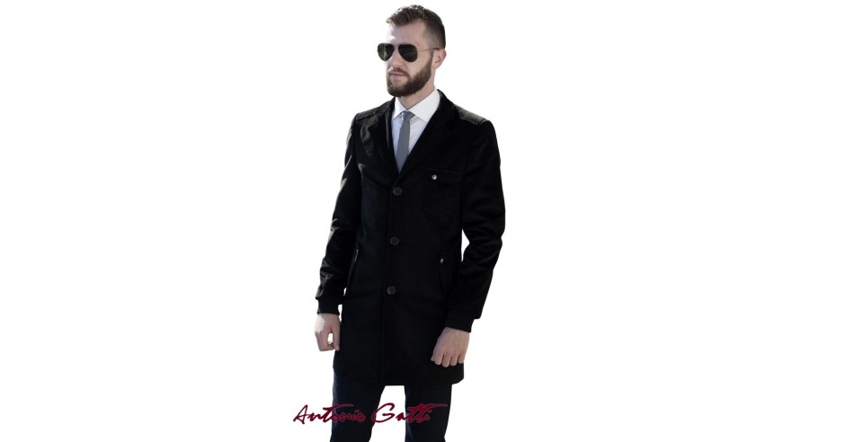 Trench Barbati Negru Slim Fit cu Baveta Detasabila T005 Ray | arhiva ...