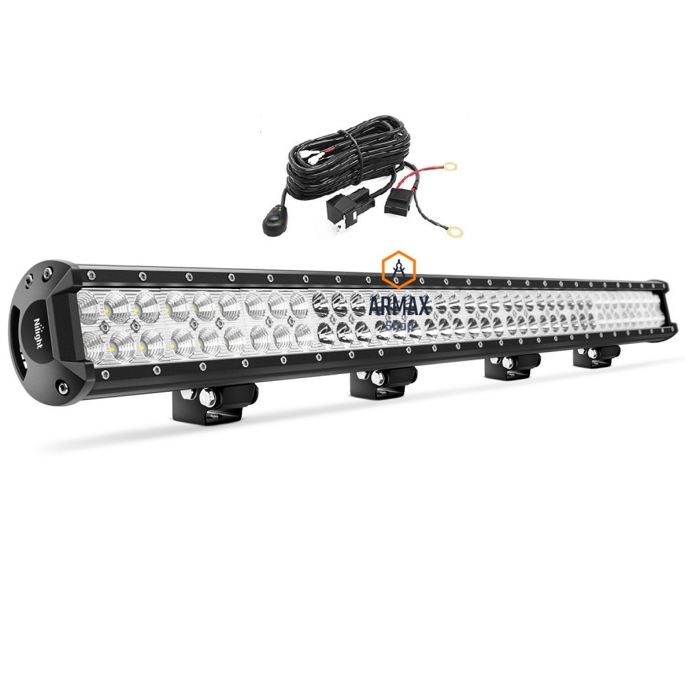 Set proiector auto led bar 92cm 234w + kit cabluri,releu si buton ...