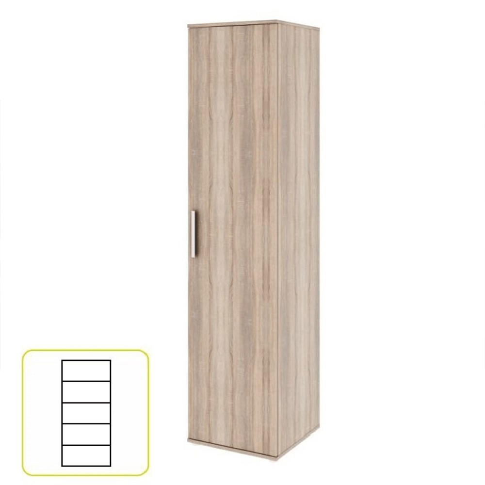 Dulap ingust cu rafturi, pal melaminat, stejar sonoma, DUNAJ TYP3 ...