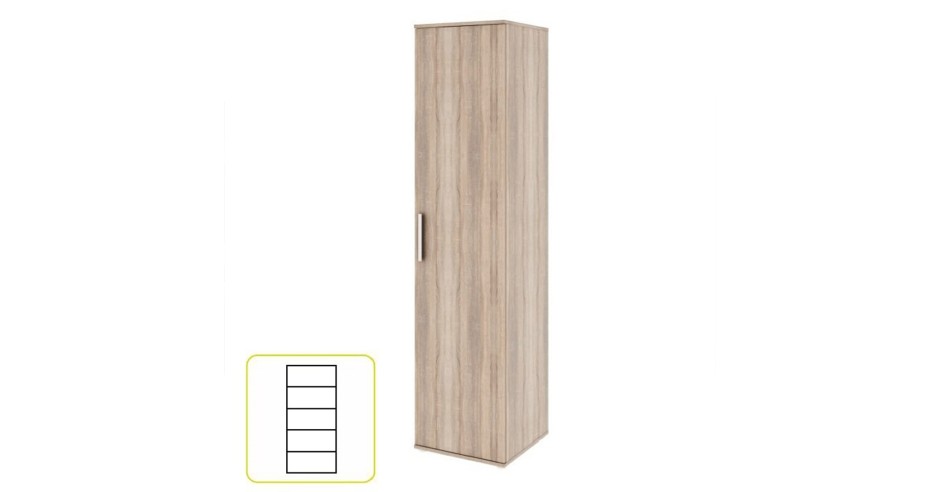 Dulap ingust cu rafturi, pal melaminat, stejar sonoma, DUNAJ TYP3 ...