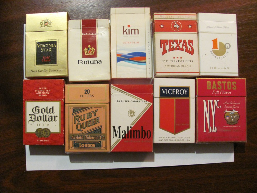 Lot 10 pachete goale tigari / straine diferite / 70 lei lot sau 10 lei ...