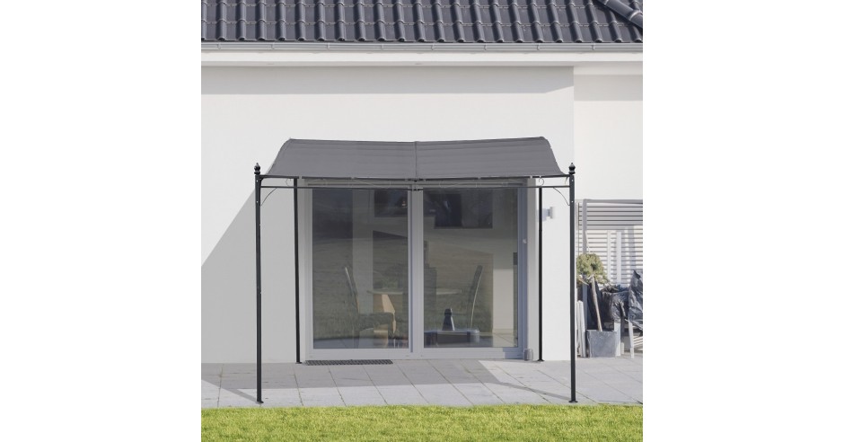Outsunny Pavilion Cort Foisor 3x3m pentru Gradina sau Terasa cu perdea ...